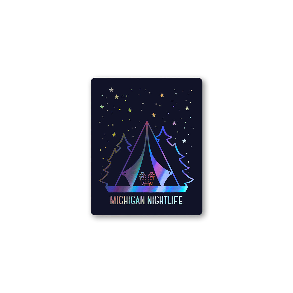 Michigan Nightlife Holographic Sticker | Peninsulas